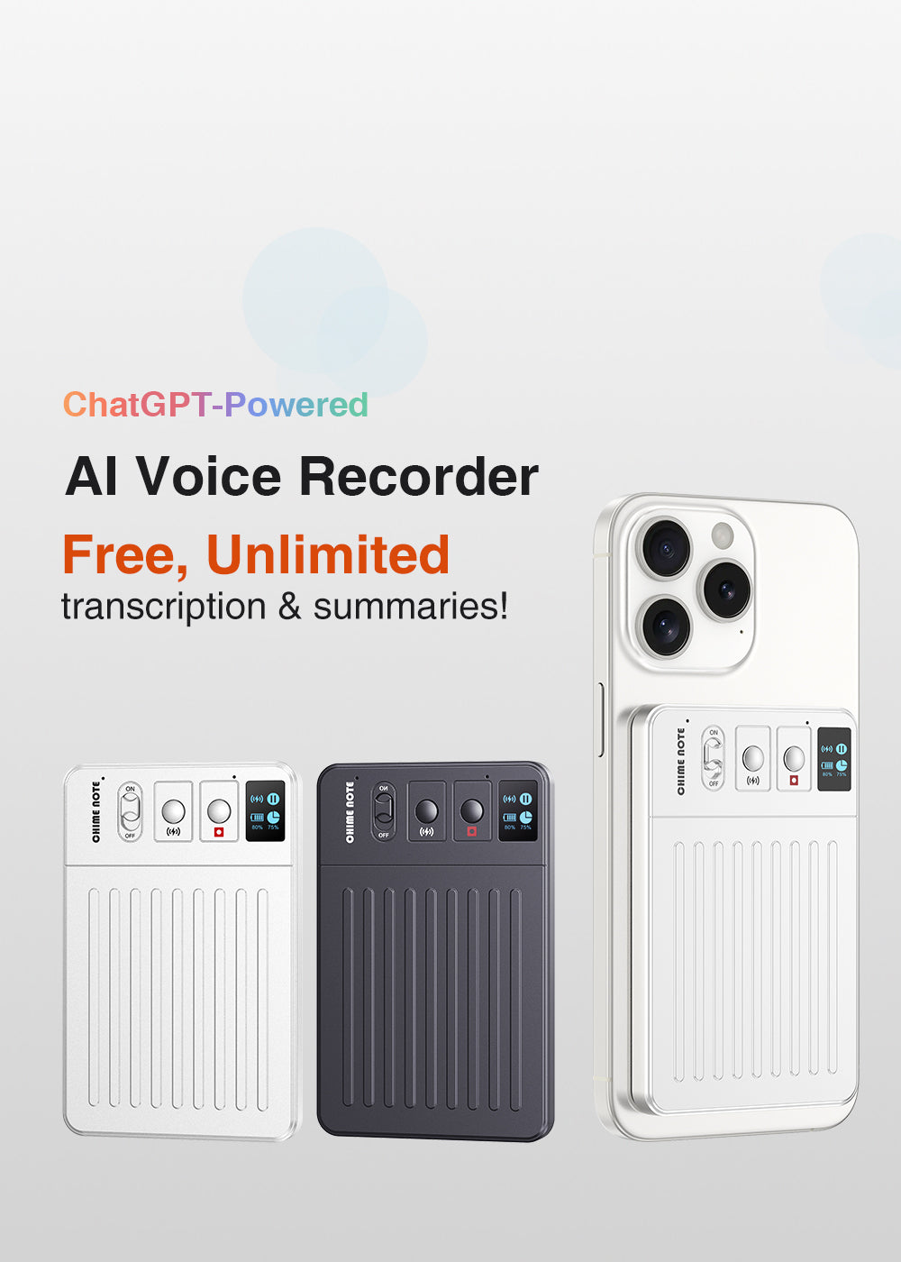 CHIME NOTE AI Voice Recorder - Free Transcription & AI Summaries